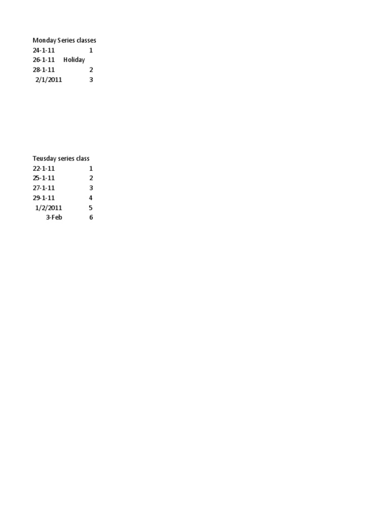 Class Schedule | PDF