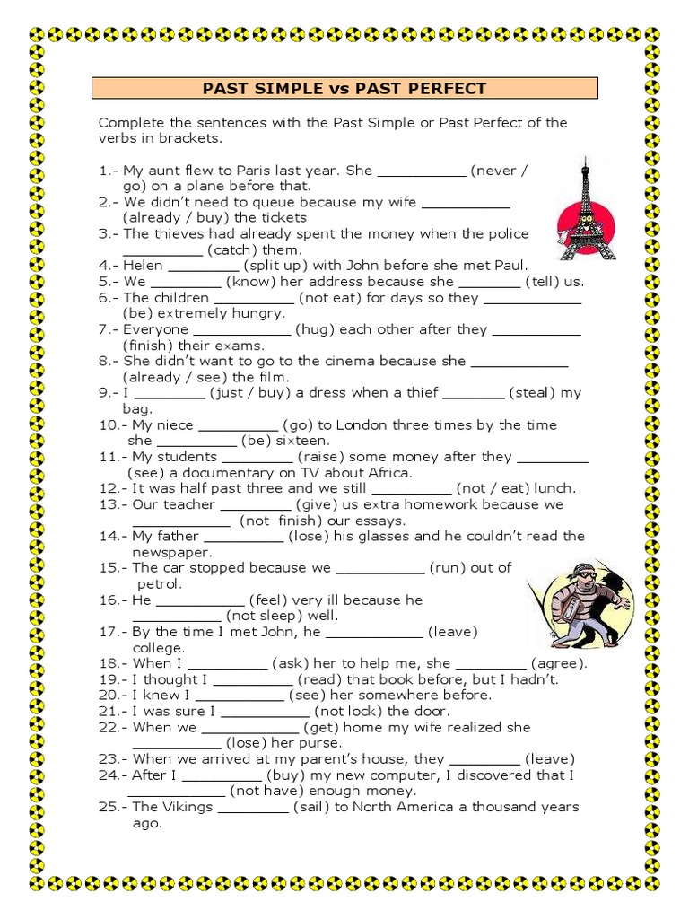 Past Perfect Worksheet | PDF