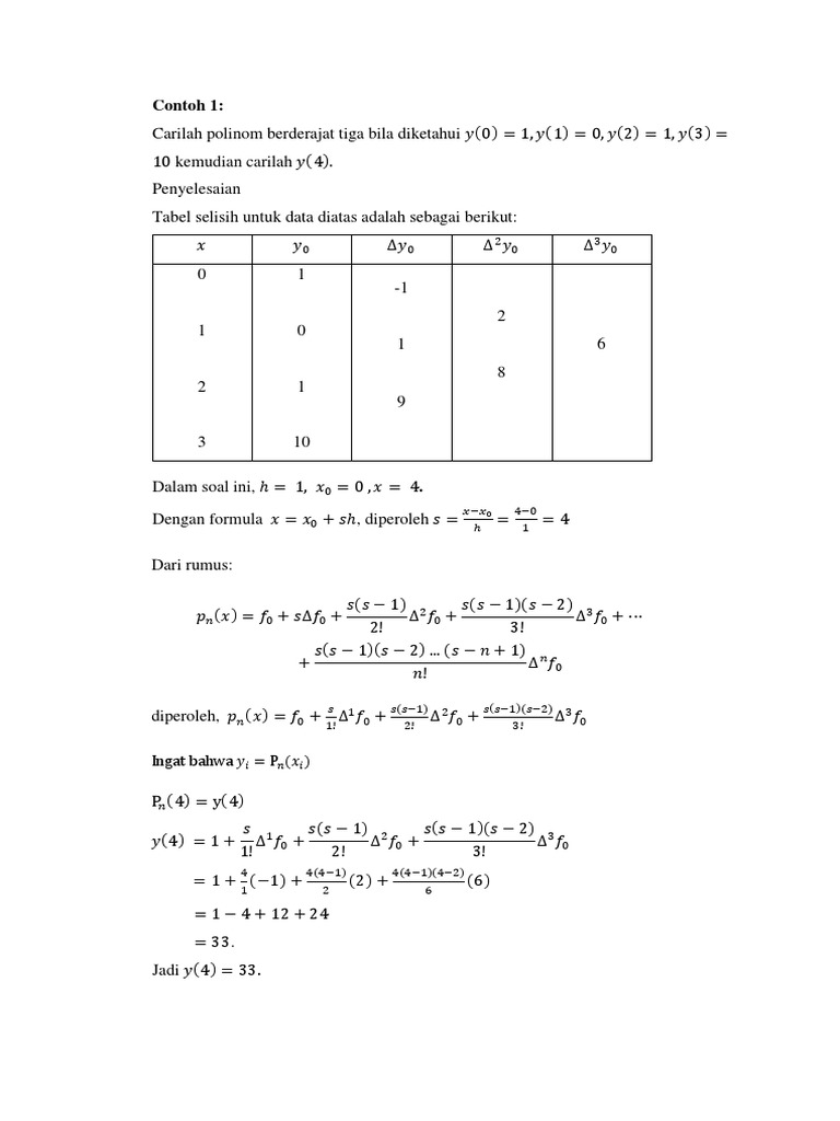 Contoh Soal Interpolasi | PDF