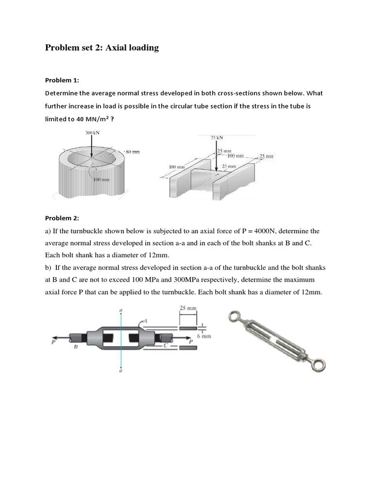 Problem Set 2 - Axial Loading | PDF