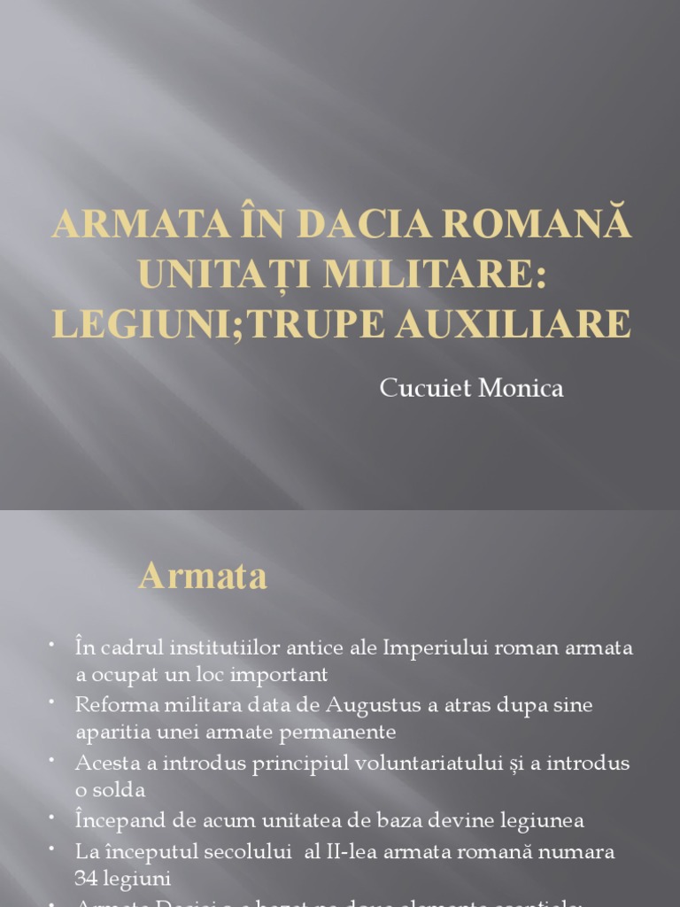 Armata in Dacia Romana | PDF