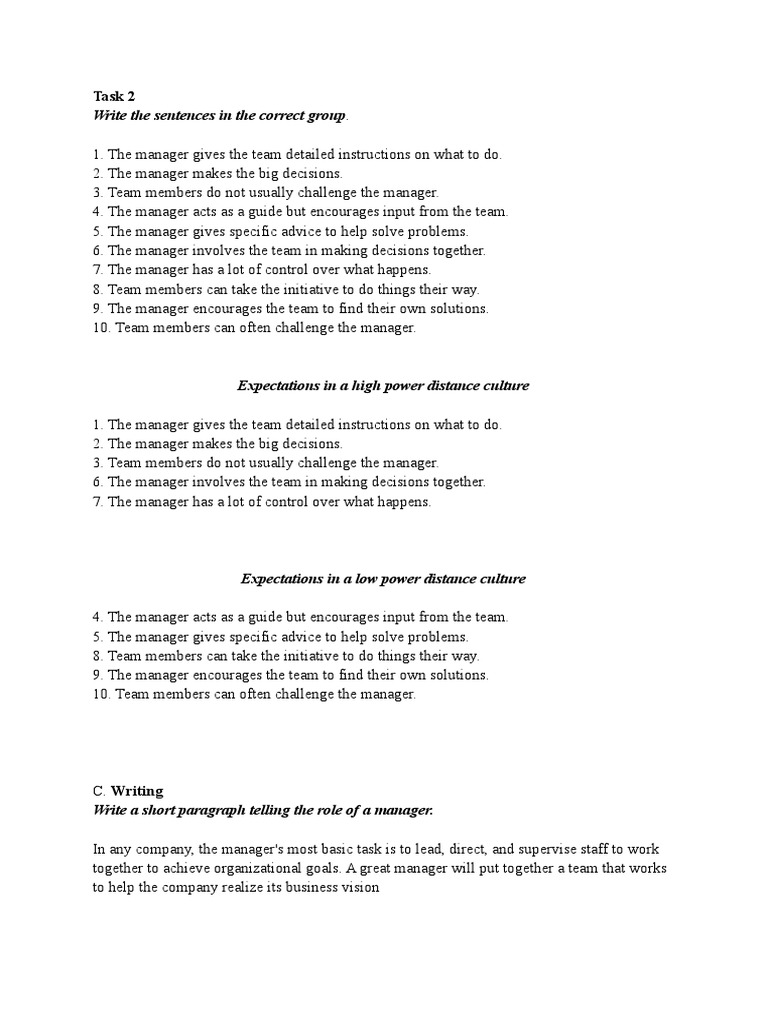 Write The Sentences in The Correct Group.: Task 2 | PDF