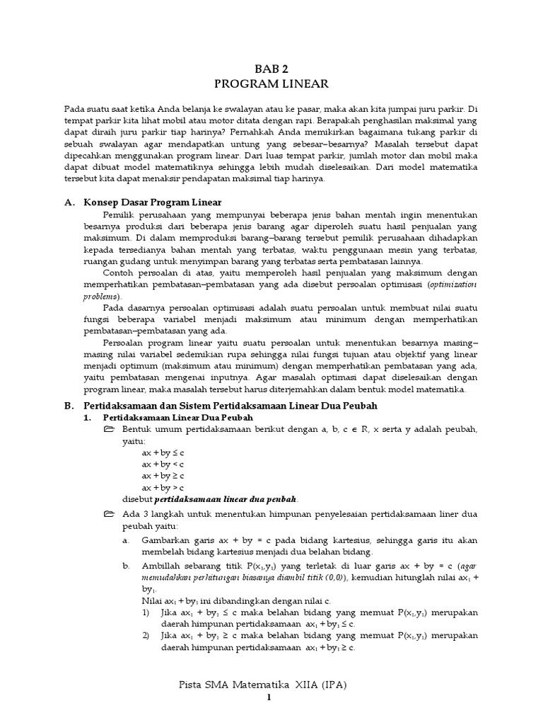Program Linear | PDF