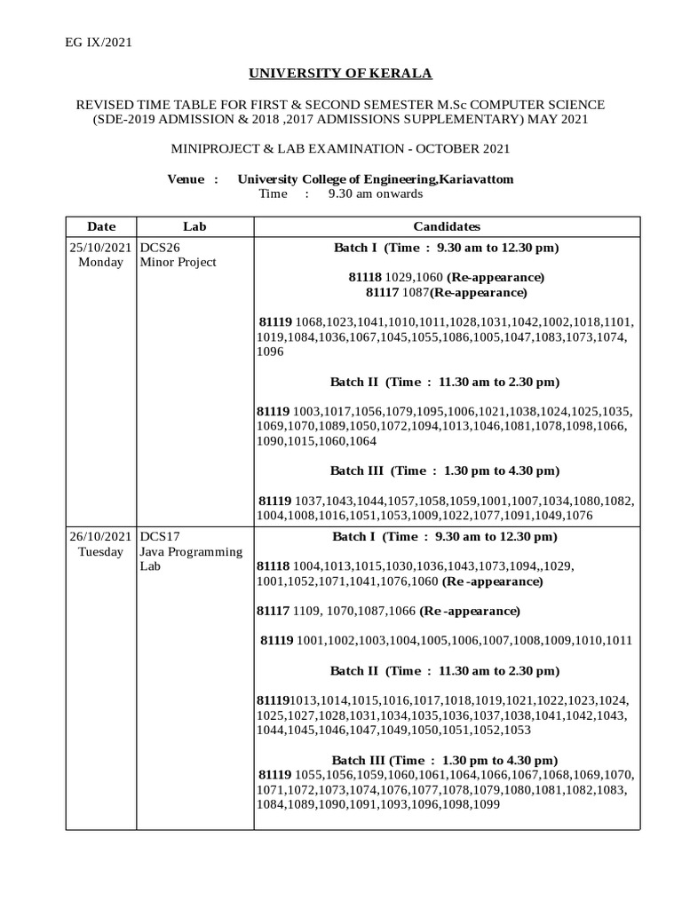 Timetable MSCCS | PDF | Computer Programming | Information Retrieval