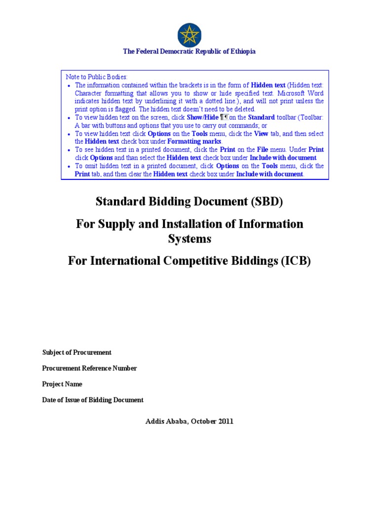 SBD Information Systems (ICB) - November-Final | PDF | Joint Venture ...