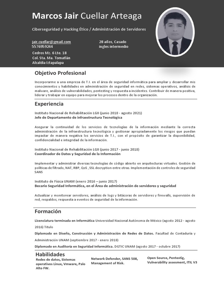 CV Marcos 2021 | PDF