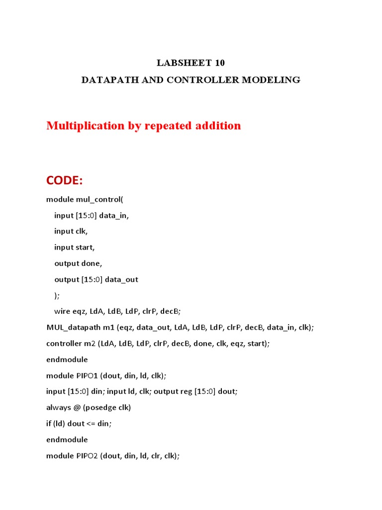 Labsheet 10 Sourav Verilog | PDF | Information Age | Computing