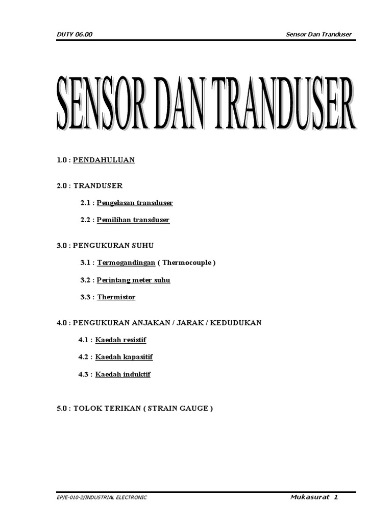 Sensor & Tranduser | PDF