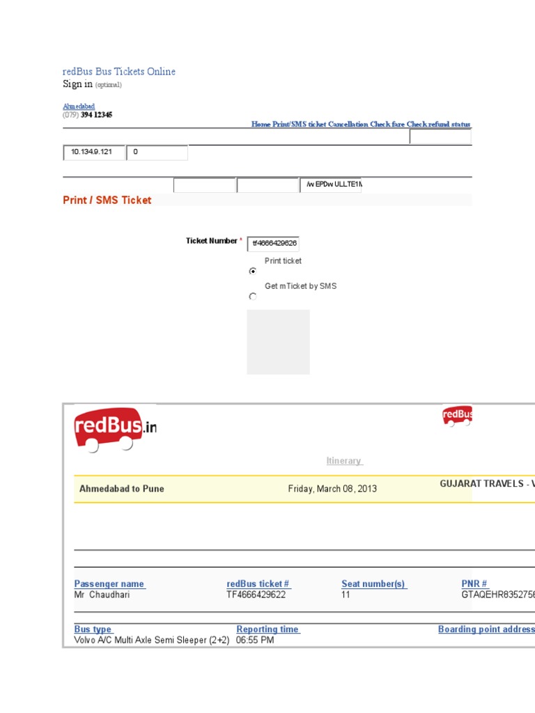 Redbus Bus Tickets Format PDF Free | PDF | Ticket (Admission) | Transport