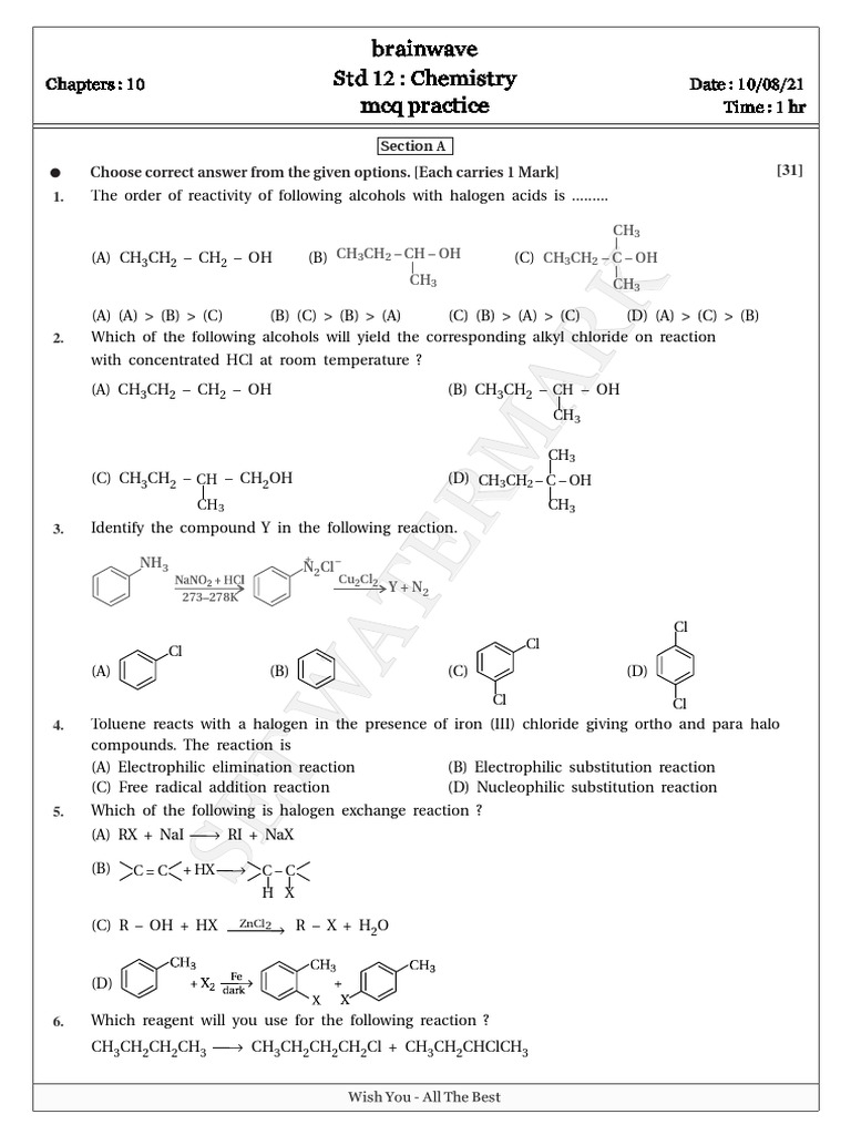 Worksheet 1 | PDF | Chlorine | Chemical Reactions