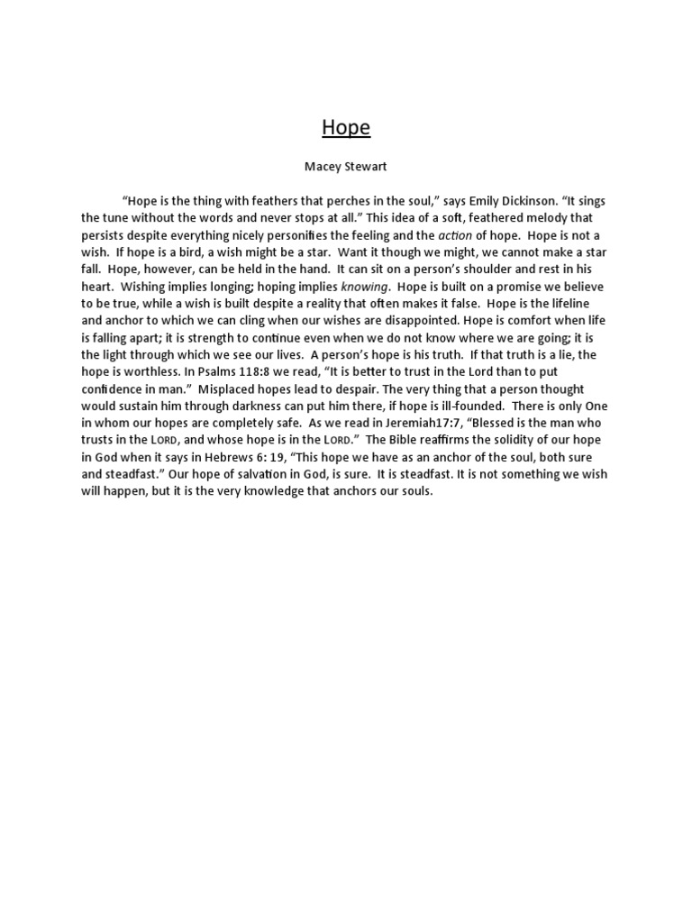Hope An Extended Definition 2020 | PDF | Self-Improvement