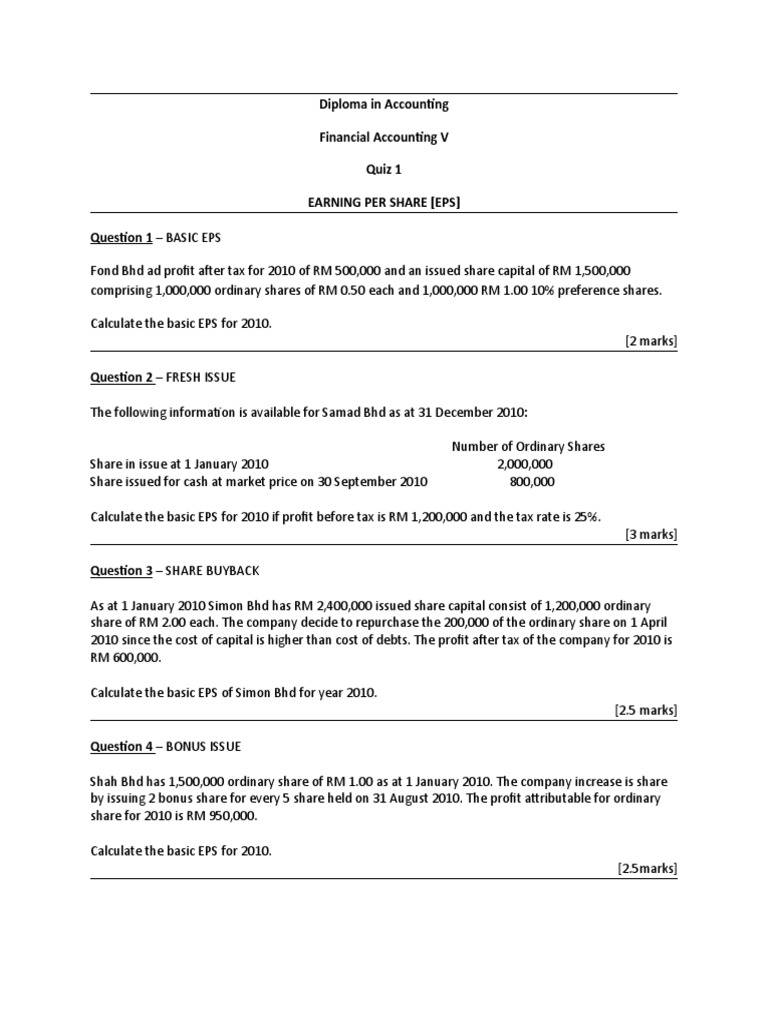 Quiz 1 - Basic Eps | PDF