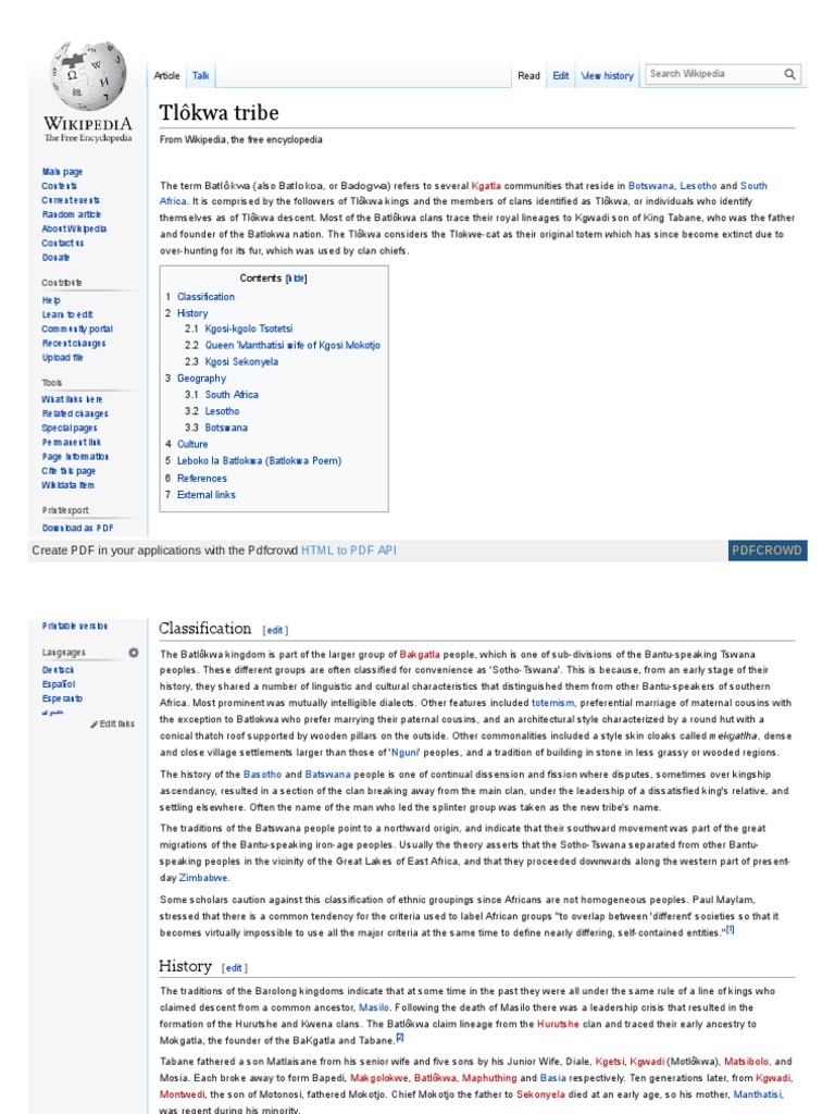 Batlôkwa Tribe | PDF | Bantu | South Africa