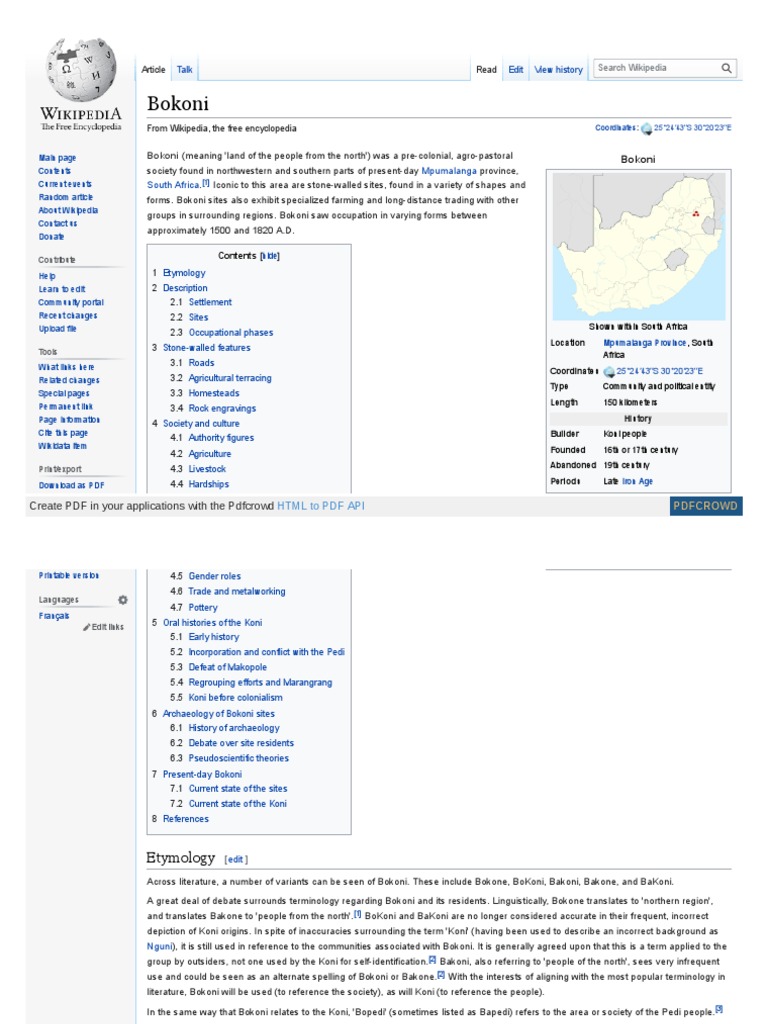 Bokoni or Bakone Tribe | PDF