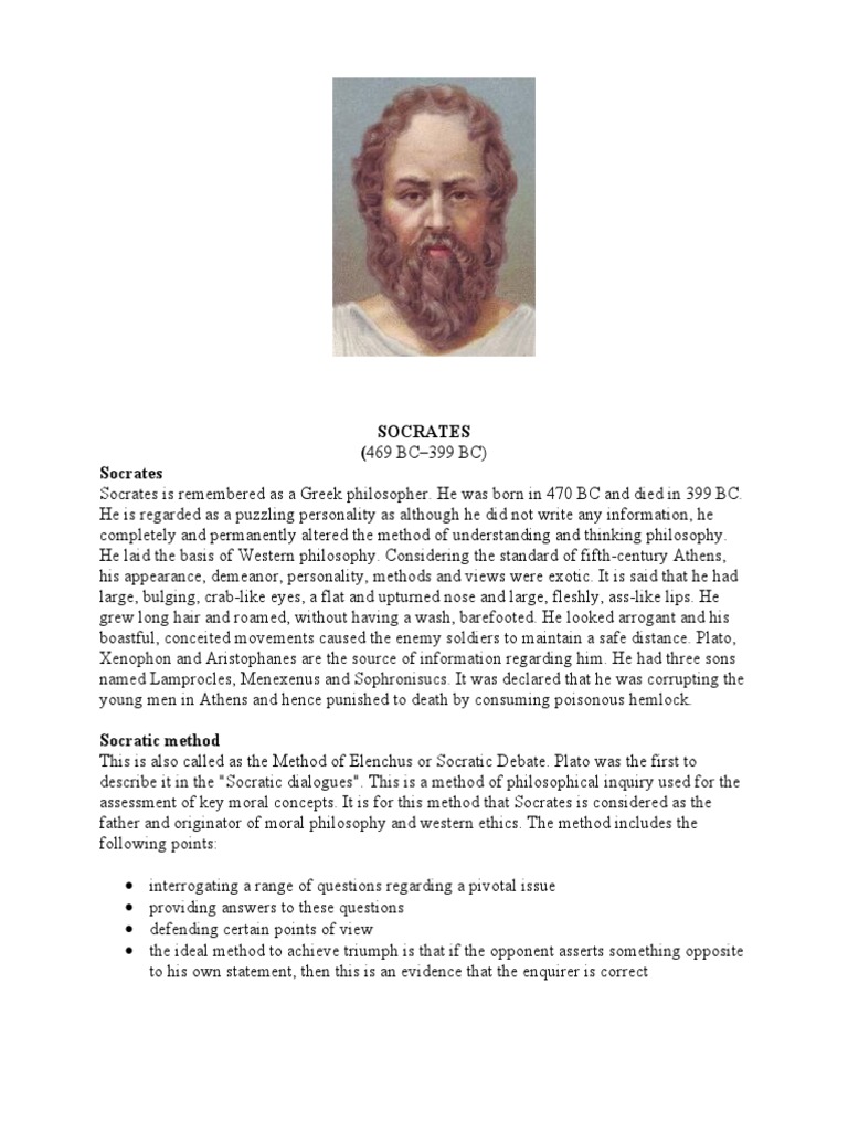 Socrates (469 BC-399 BC) Socrates | PDF | Plato | Socrates