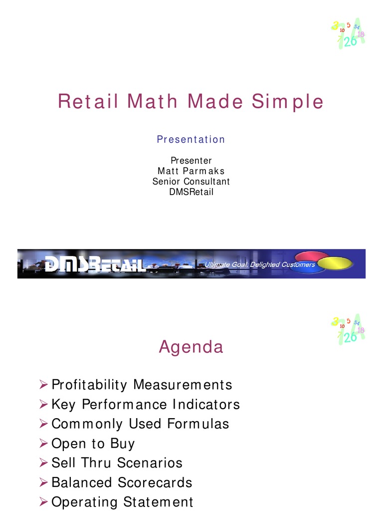 Retail Math Made Simple Pres. | PDF | Gross Margin | Inventory