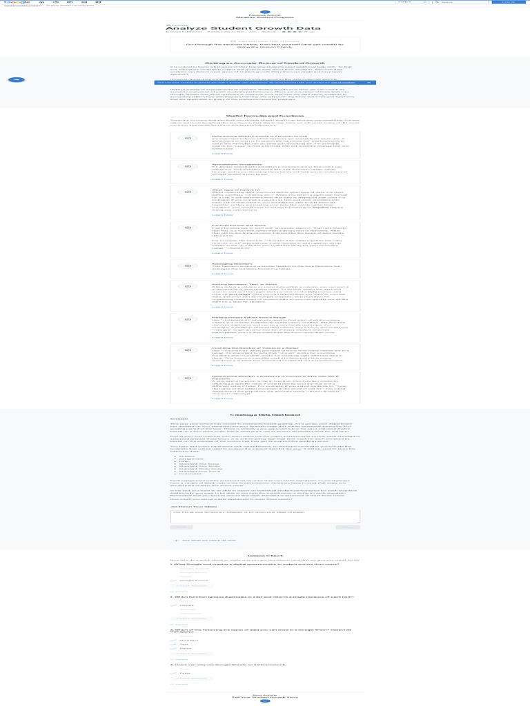 Analyze Student Growth Data | PDF | Formula | Computing