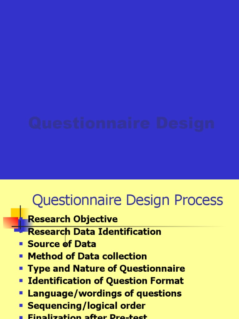 Effective Questionnaire Design Guide | PDF | Questionnaire | Question