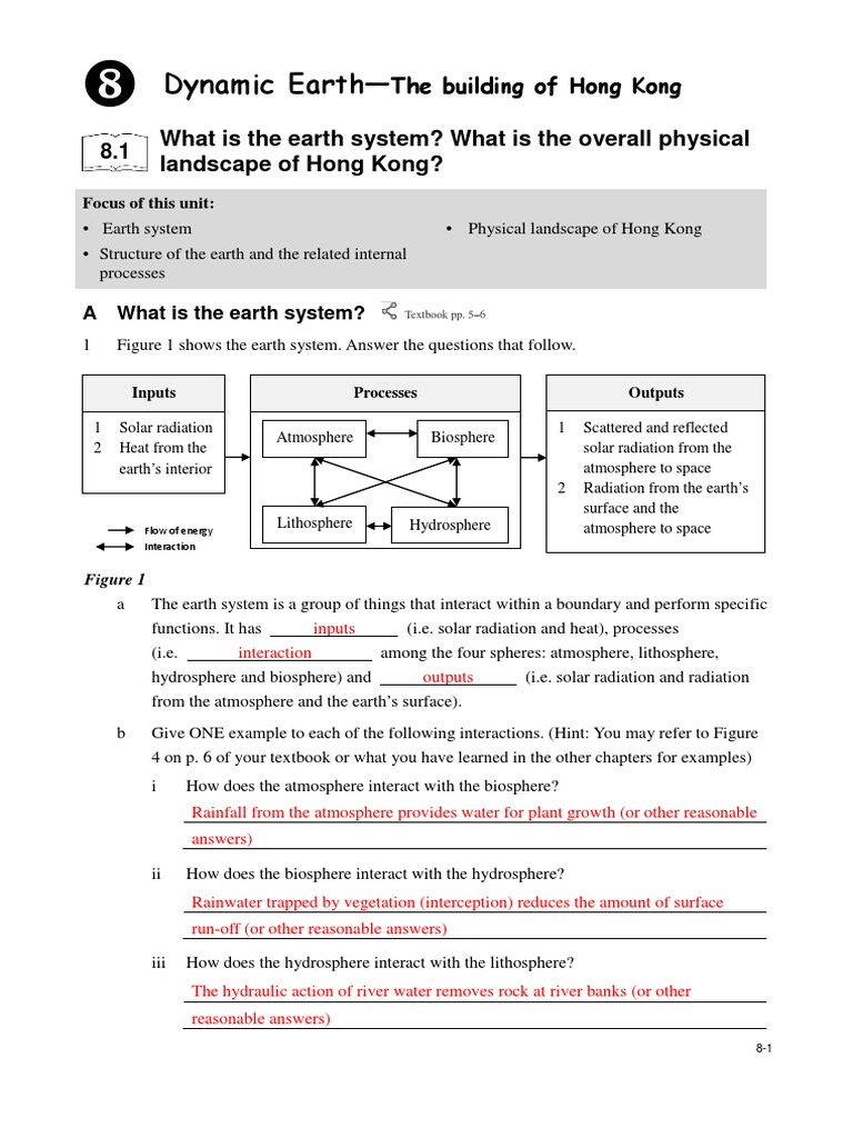 E1 Dynamic Earth WS 8.1-8.7 ANS | PDF | Rock (Geology) | Clastic Rock