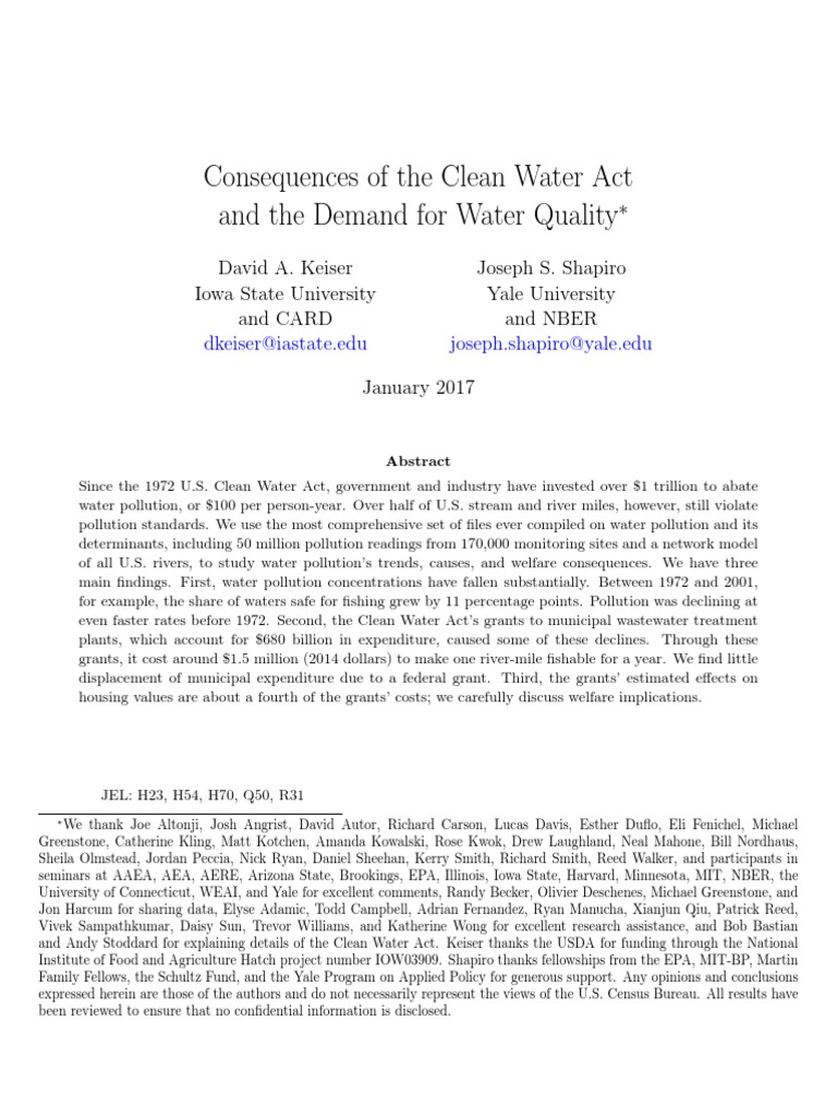 Clean Water Act | PDF | Clean Water Act | Sewage Treatment
