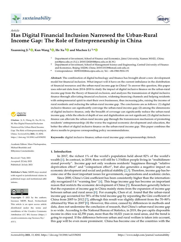 A3. Urban-Rural Income Gap | PDF | Poverty & Homelessness | Economic ...