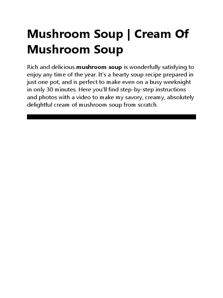 Mushroom Soup | PDF | Soup | Coriander