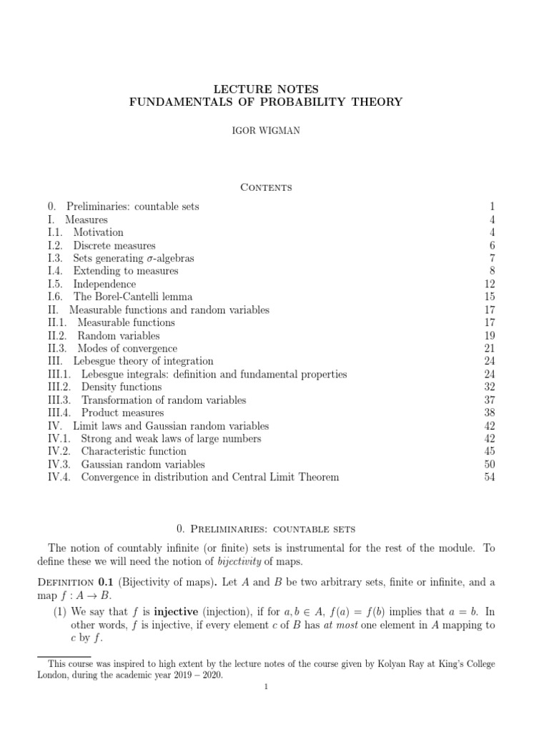 Lecture Notes Probability39 | PDF | Measure (Mathematics) | Set ...