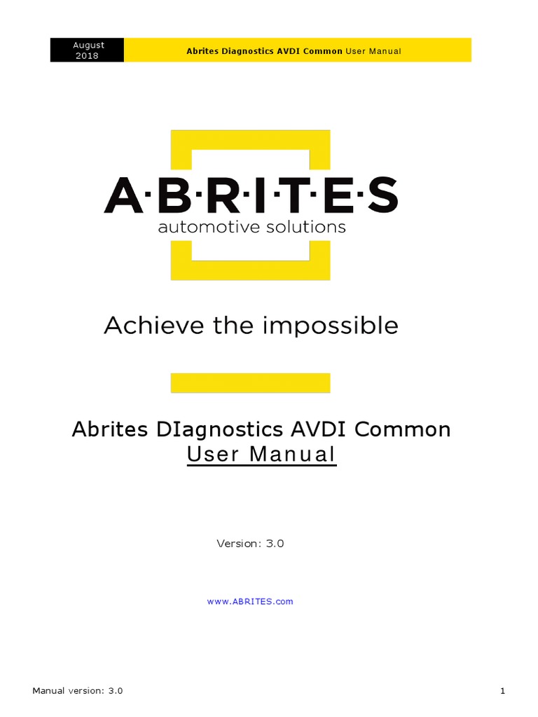 Abrites Diagnostics Avdi Common: User Manual | Download Free PDF ...