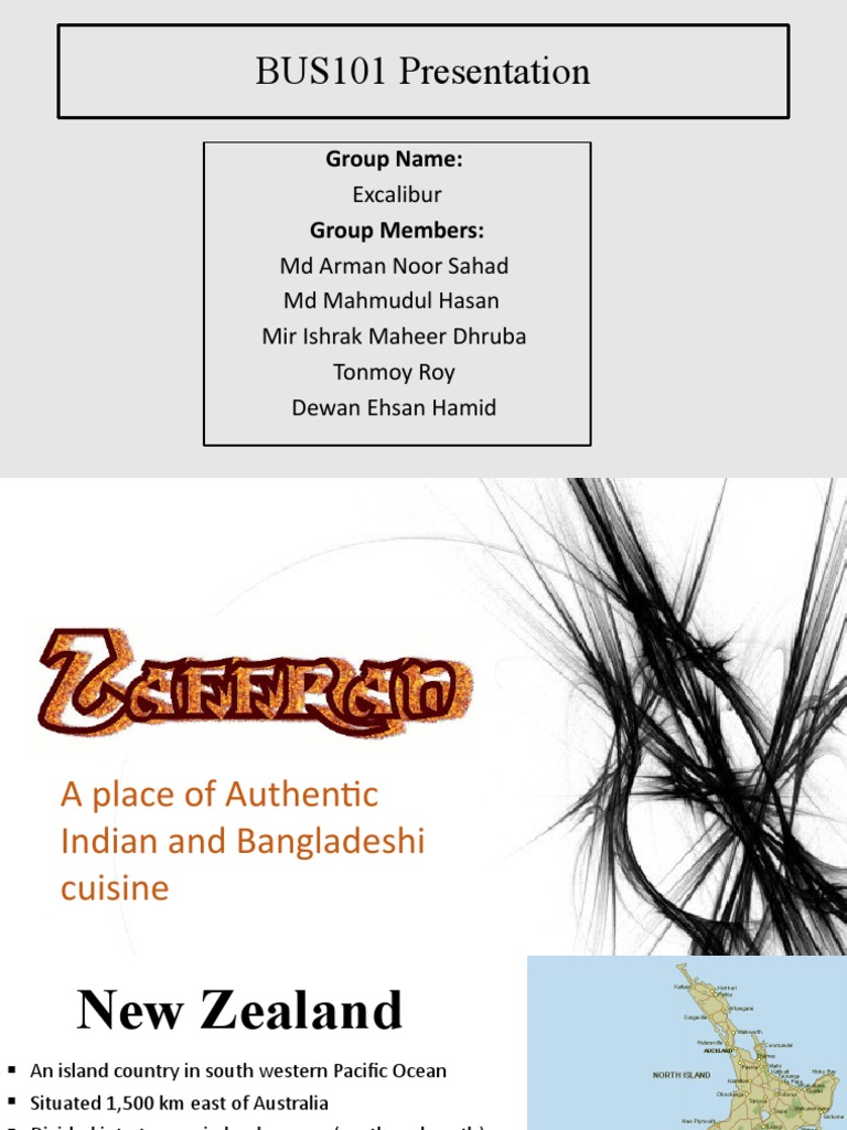 BUS101 Presentation: Group Name: Group Members | PDF | New Zealand | Indian Cuisine