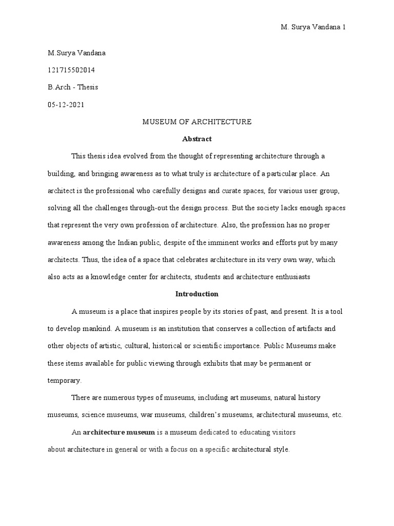 Thesis Synopsis 1 | PDF | Museum | Cognition Thesis Synopsis 1 | PDF | Museum | Cognition