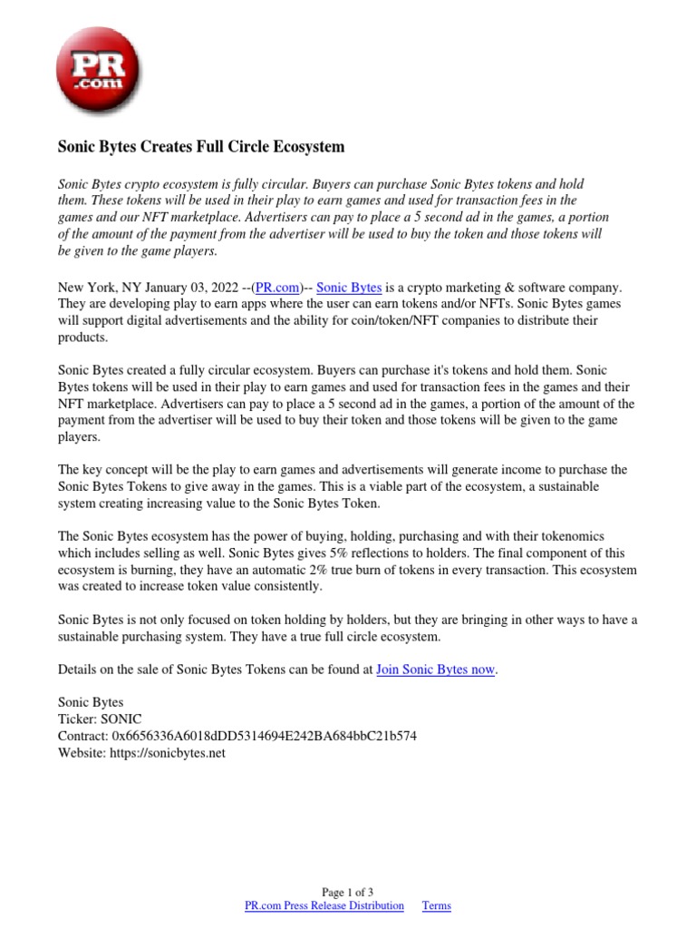 Sonic Bytes Creates Full Circle Ecosystem | PDF