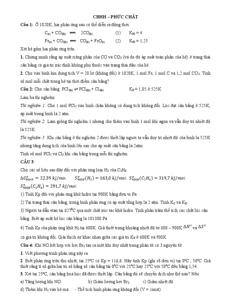 (123doc) - Bai-Tap-Phuc-Chat-Va-Can-Bang-Hoa-Hoc | PDF