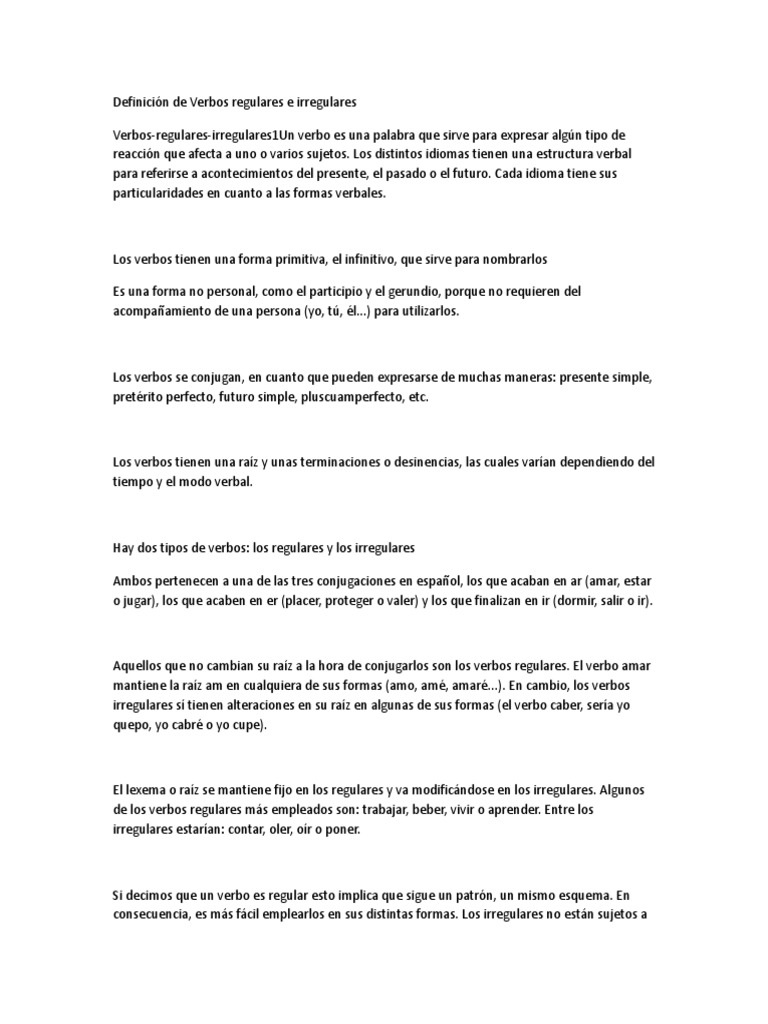 Verbos 5 | PDF | Verbo | Conjugación gramatical