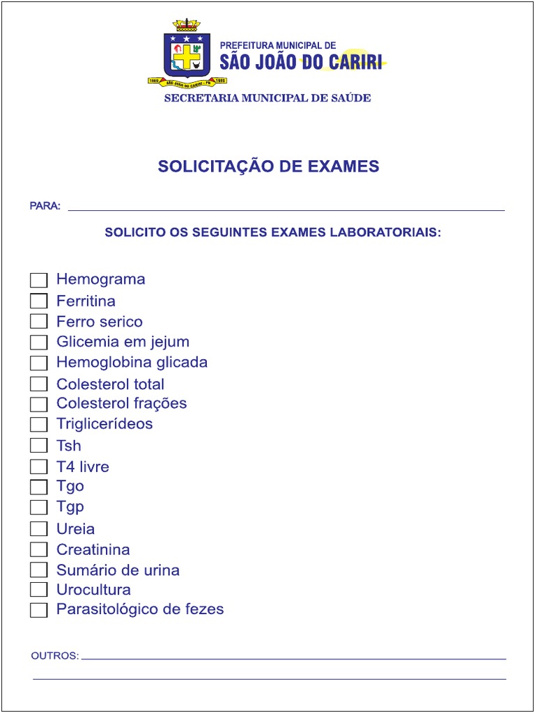 Solicitação de Exames | PDF