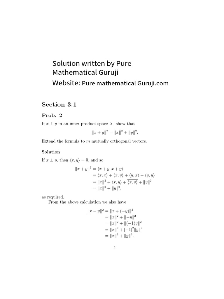 Chapter 3 Solution.. Kreyszig | PDF | Vector Space | Sequence