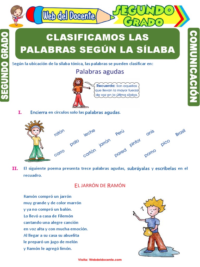 Clasificación de palabras según sílaba tónica | PDF | Escritura latina ...