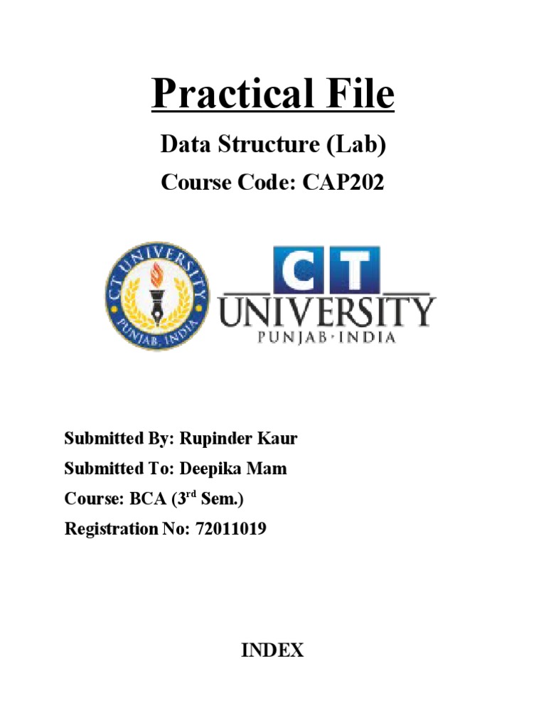 Practical File Of Ds Pdf Queue Abstract Data Type Array Data