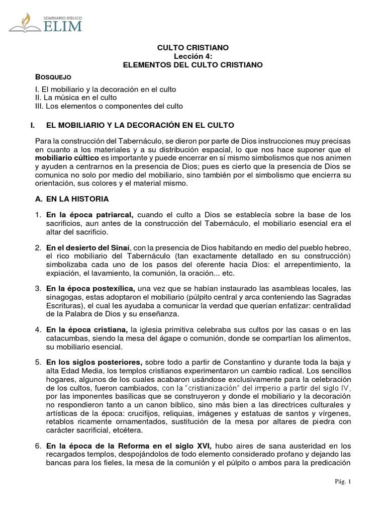 Leccion 4 - Elementos Del Culto Cristiano | PDF | Salmos | eucaristía