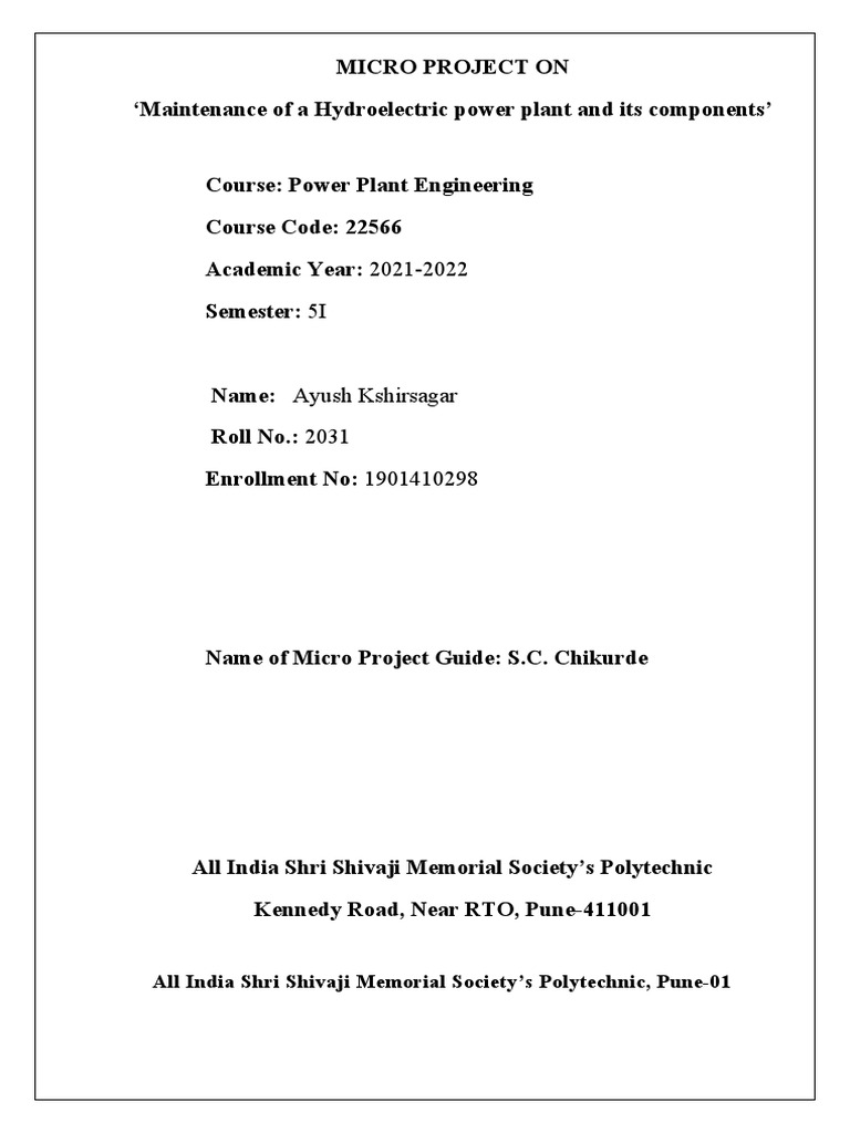 All India Shri Shivaji Memorial Society's Polytechnic, Pune-01 | PDF ...