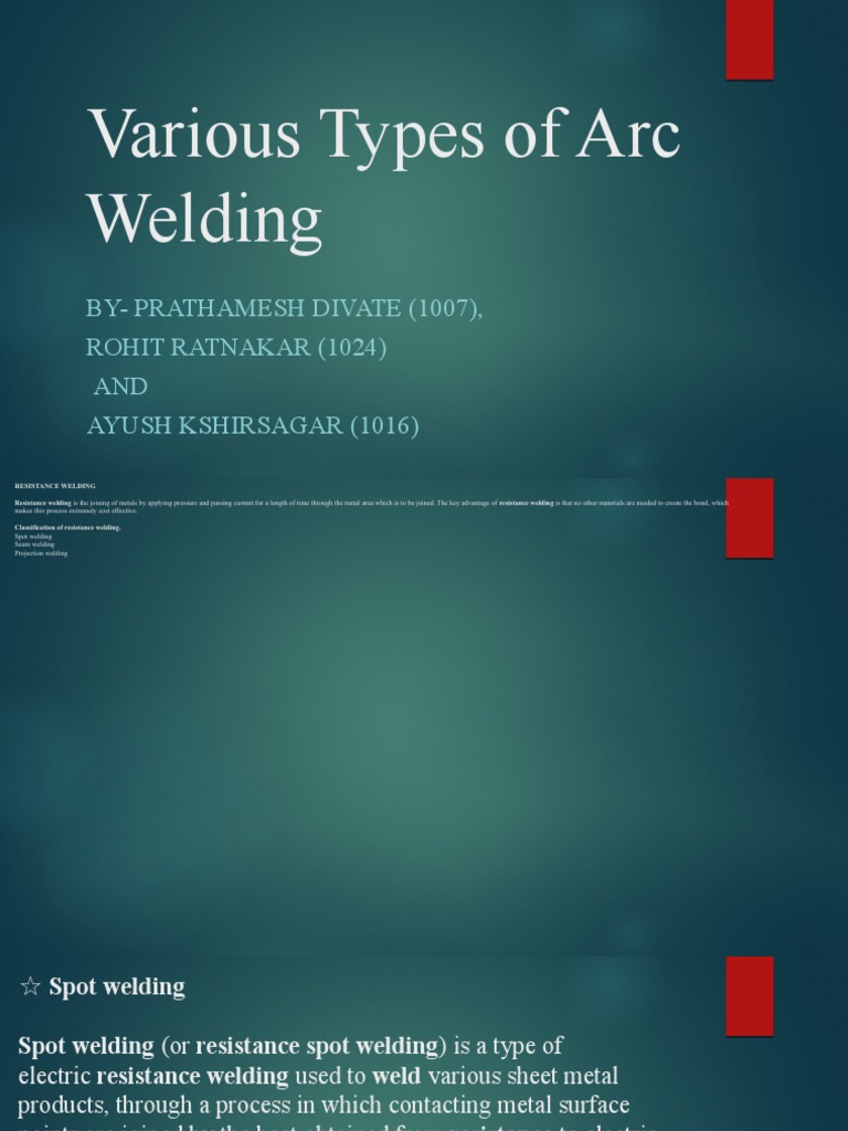 Various Types of Arc Welding | PDF | Construction | Welding