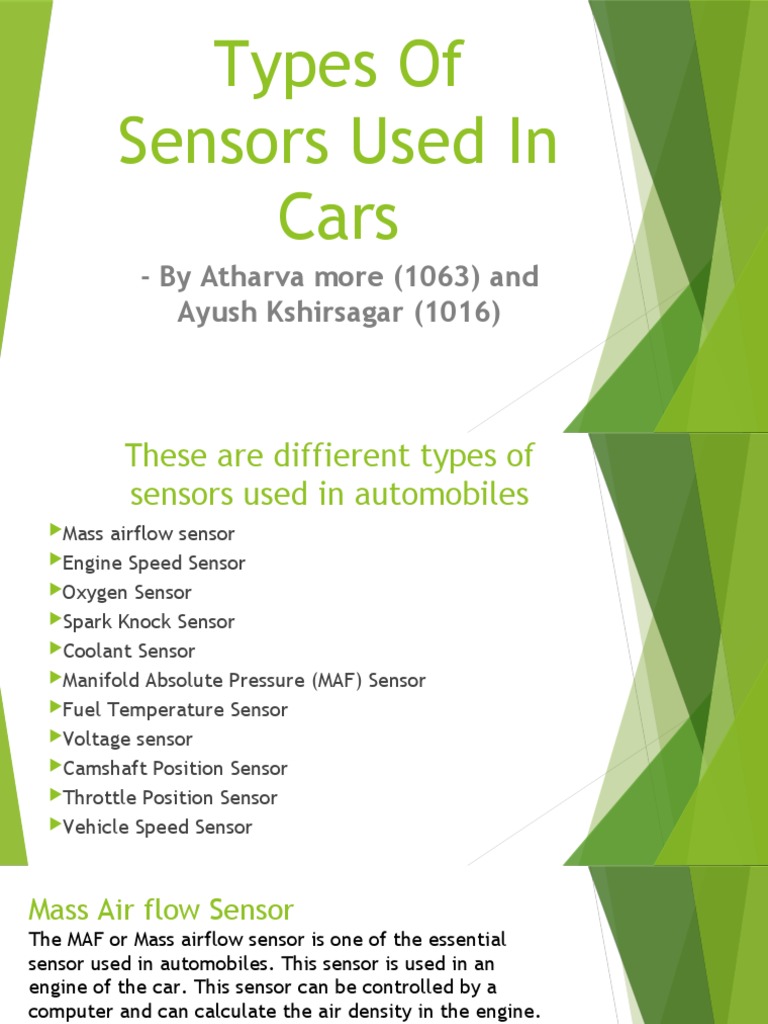 Sensors Used in Cars | PDF | Rotating Machines | Vehicles