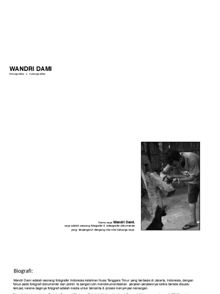 Fotografer Dokumenter Wandri Dami | PDF