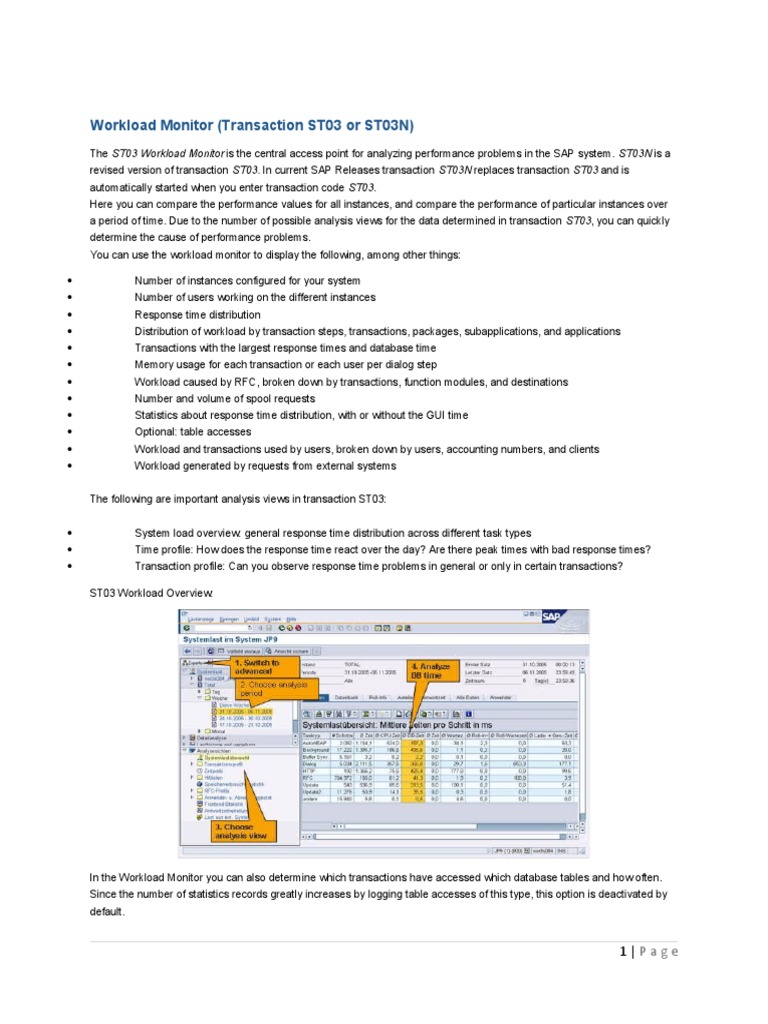 St03n - Transaction Profile - Early Watch | PDF | Databases | Central ...