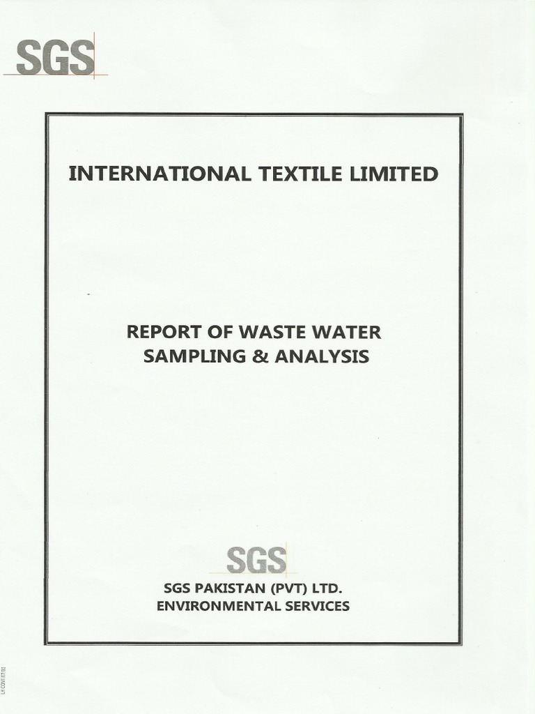 Sgs Waste Water Test Report | PDF
