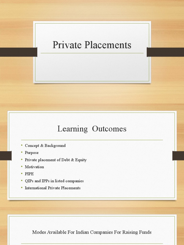 Private Placement | PDF | Stocks | Securities (Finance)