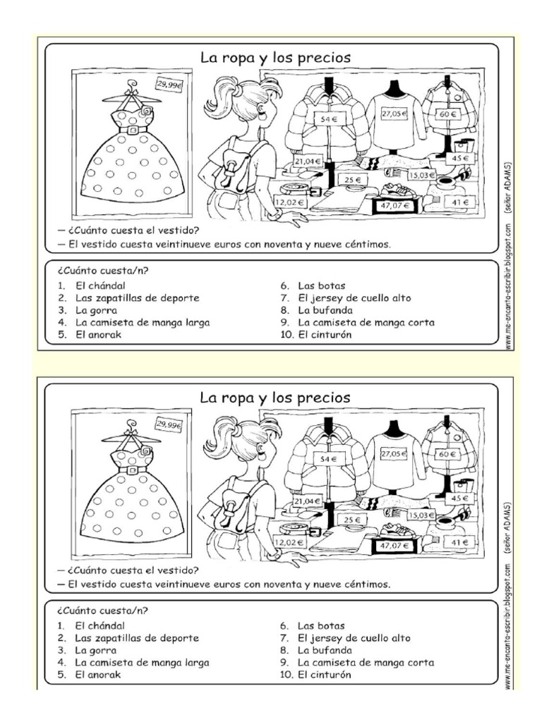 La Ropa y Los Precios | PDF