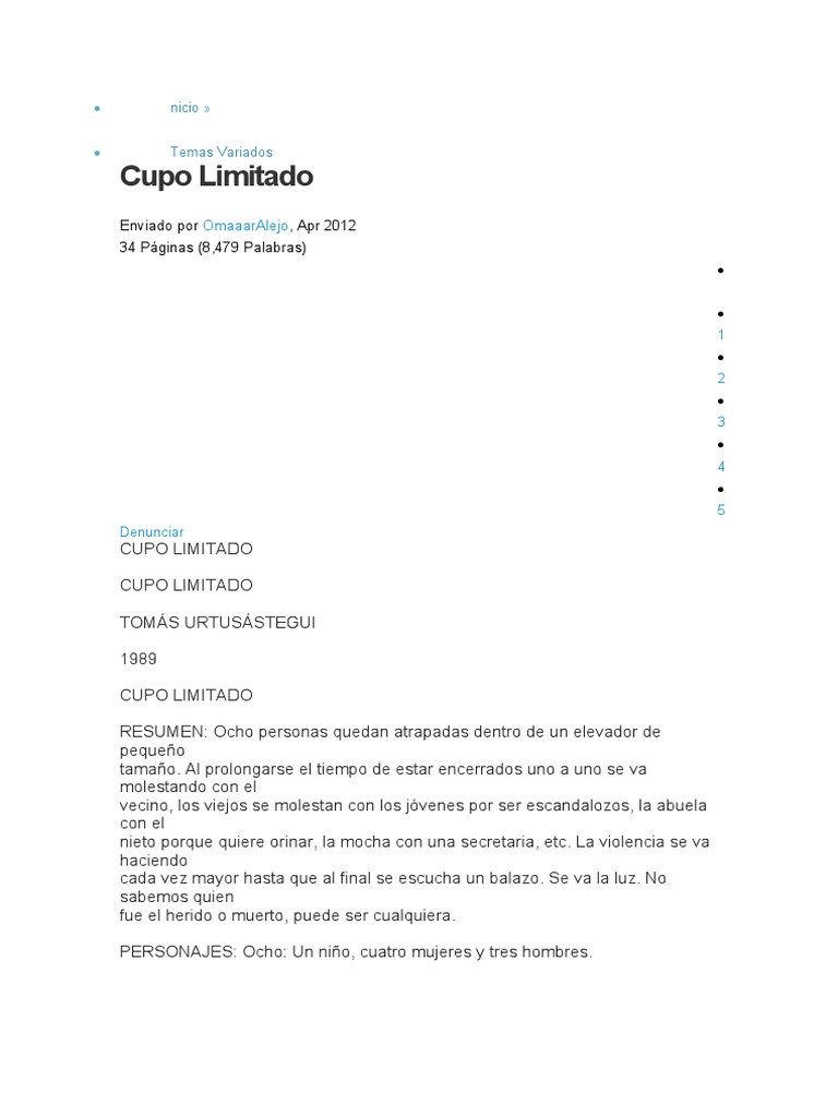 Cupo Limitado | PDF | Amor