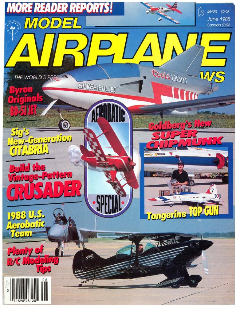 Model Airplane News Magazine 1988-06 | PDF | Glider (Sailplane) | Gliding