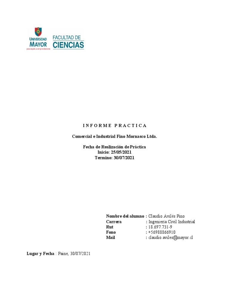 Portada Informe Práctica | PDF | Calidad (comercial) | Bancos