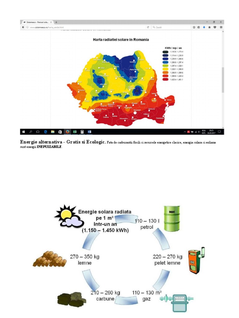 Harta Radiatiei Solare Romania | PDF